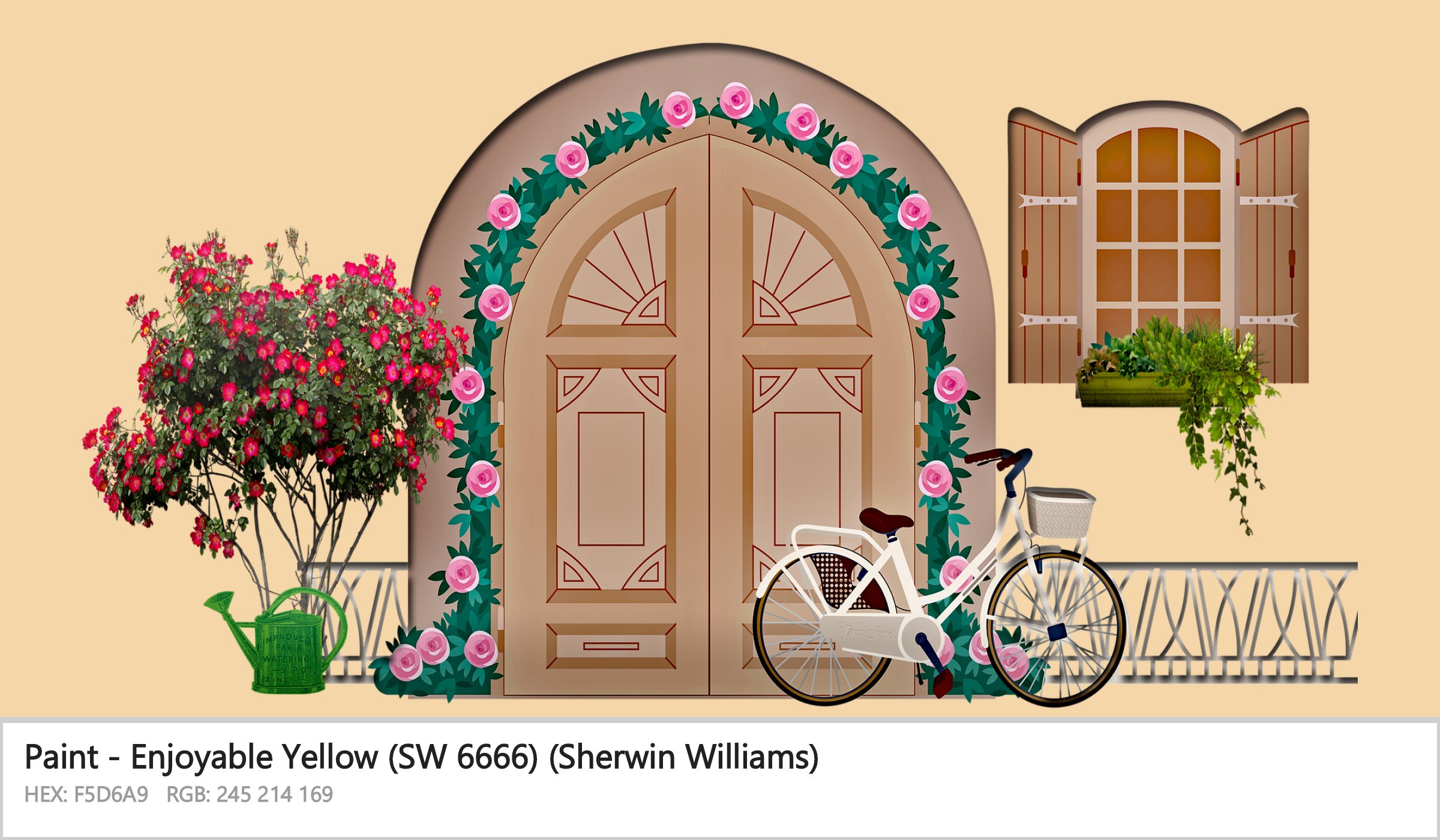 Sherwin Williams Enjoyable Yellow (SW 6666) Paint color codes, similar ...
