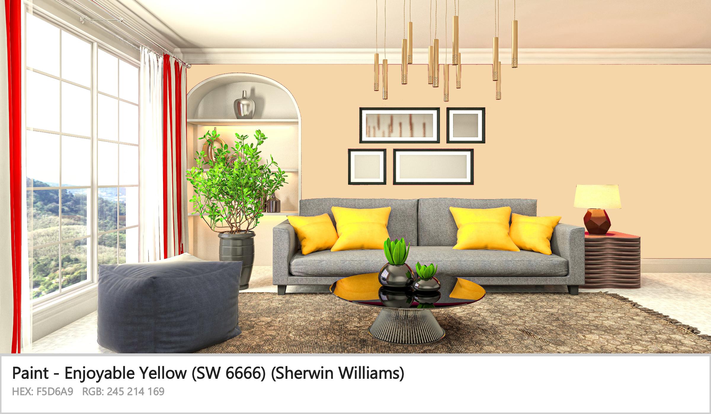 Sherwin Williams Enjoyable Yellow (SW 6666) Paint color codes, similar ...