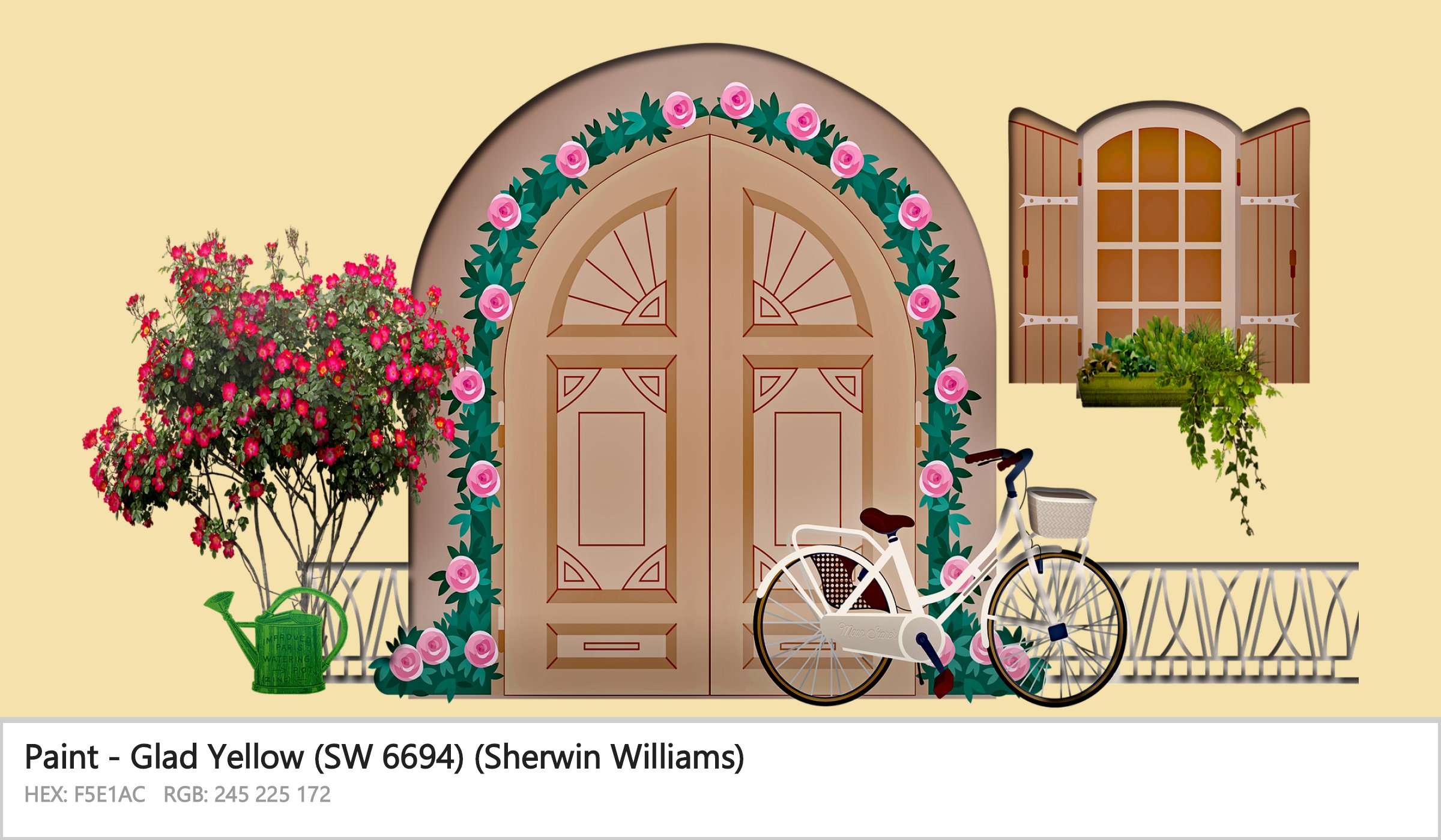 Sherwin Williams Glad Yellow (SW 6694) Paint color codes, similar ...