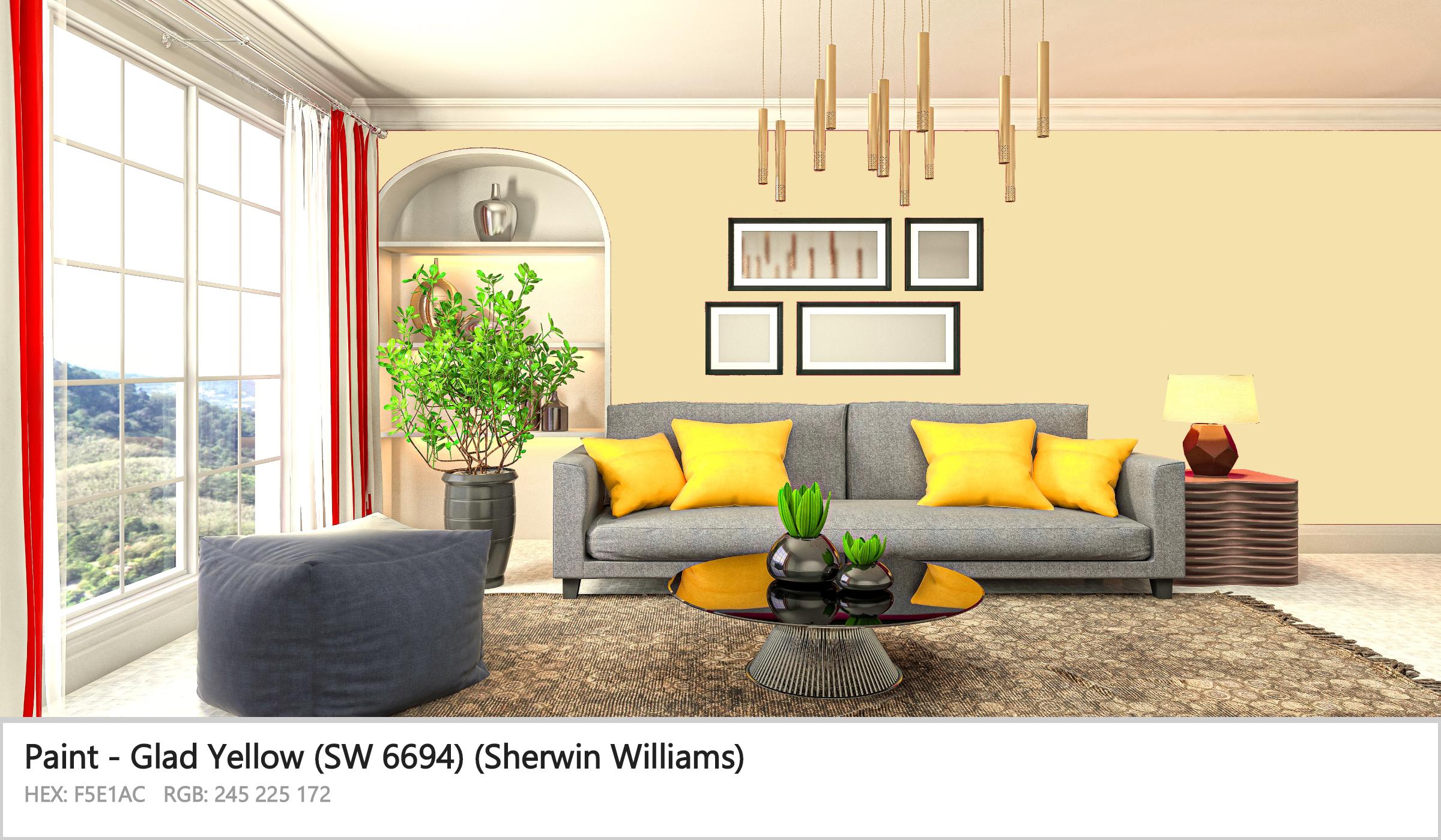 Sherwin Williams Glad Yellow (SW 6694) Paint color codes, similar ...