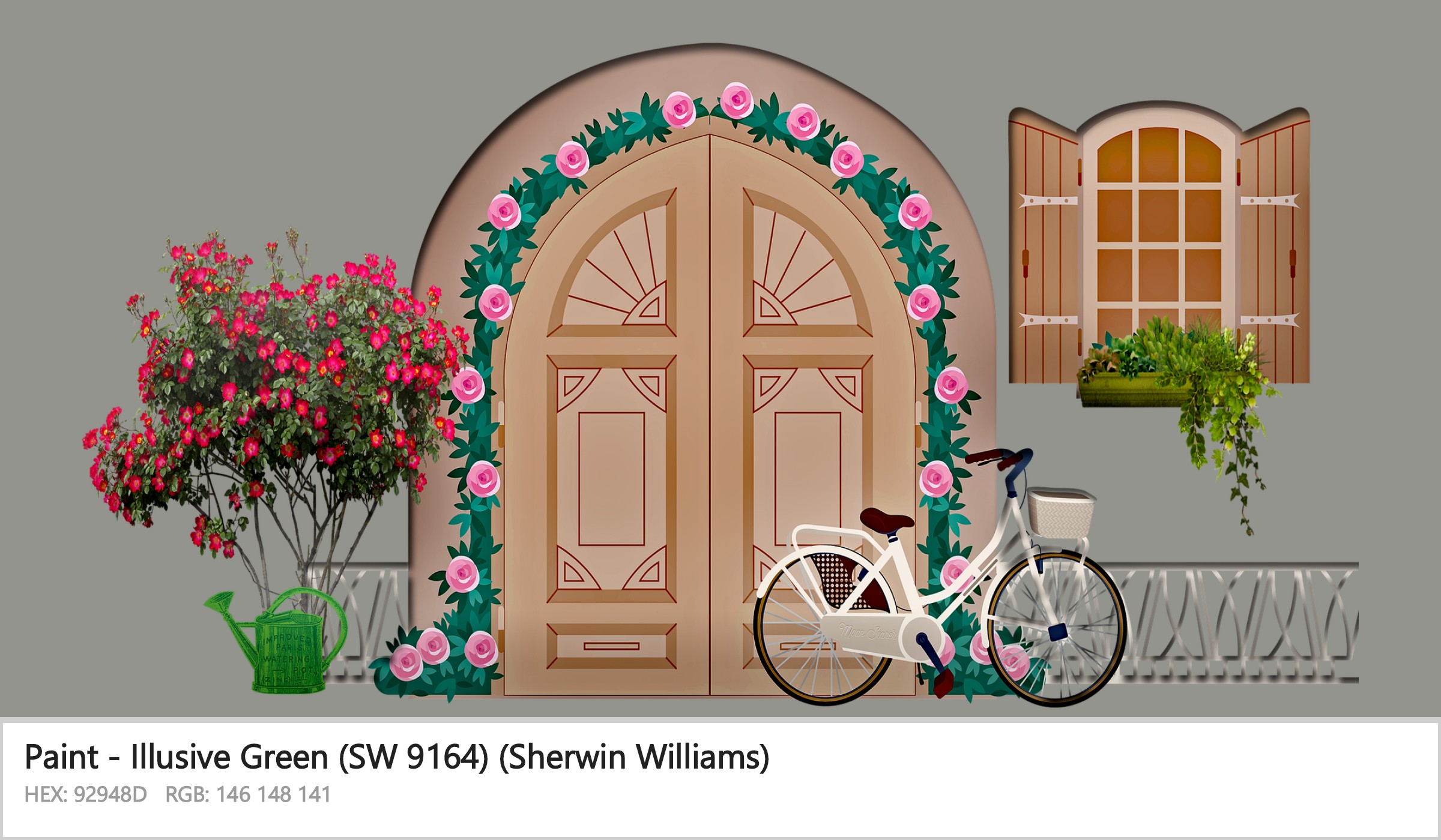 Sherwin Williams Illusive Green (SW 9164) Paint color codes, similar ...