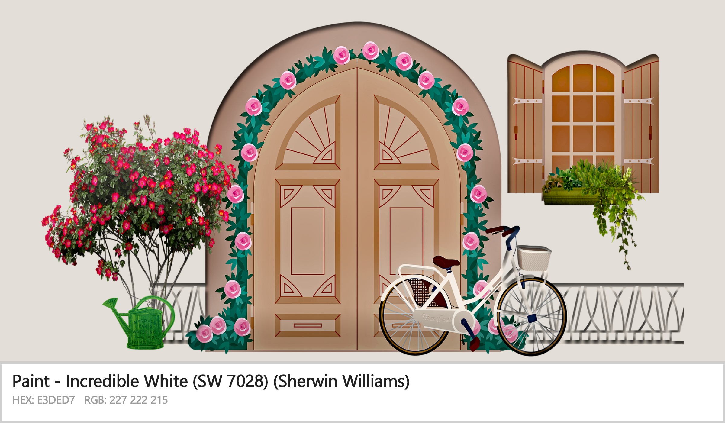 Sherwin Williams Incredible White (SW 7028) Paint color codes, similar ...