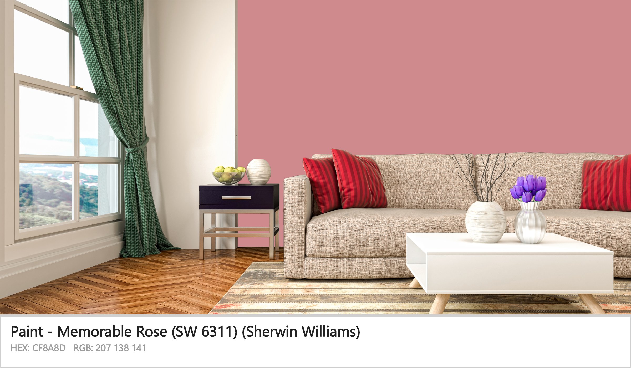 Sherwin Williams Memorable Rose (SW 6311) Paint color codes, similar ...