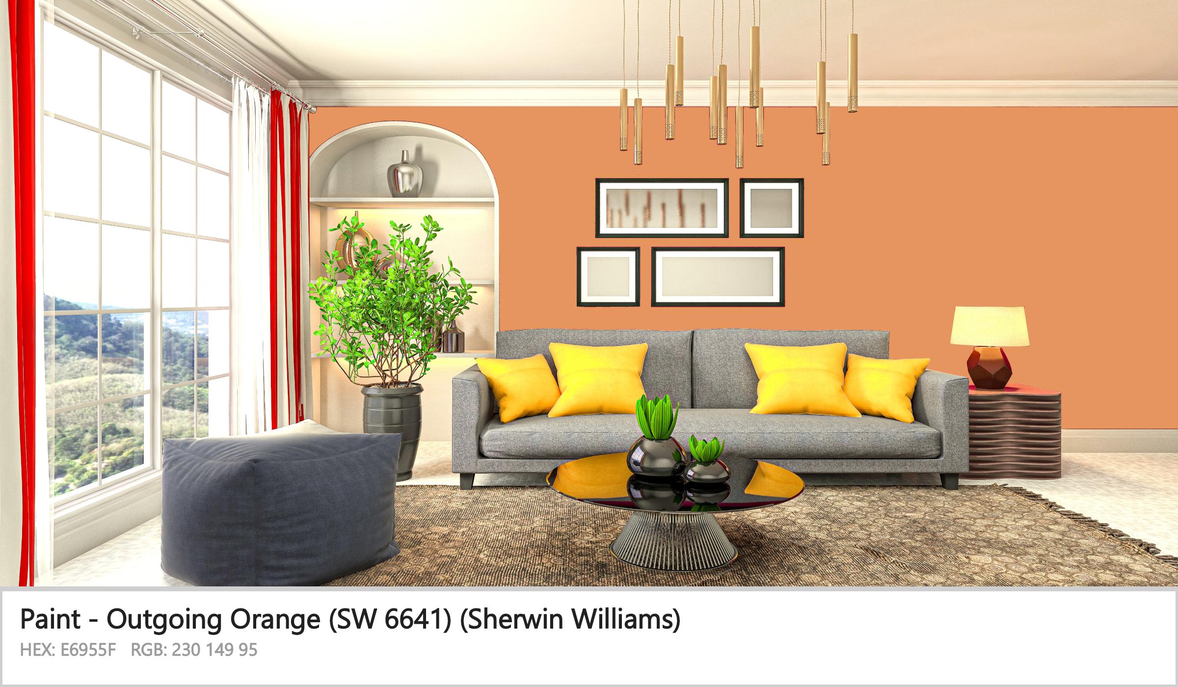 Sherwin Williams Outgoing Orange (SW 6641) Paint color codes, similar ...