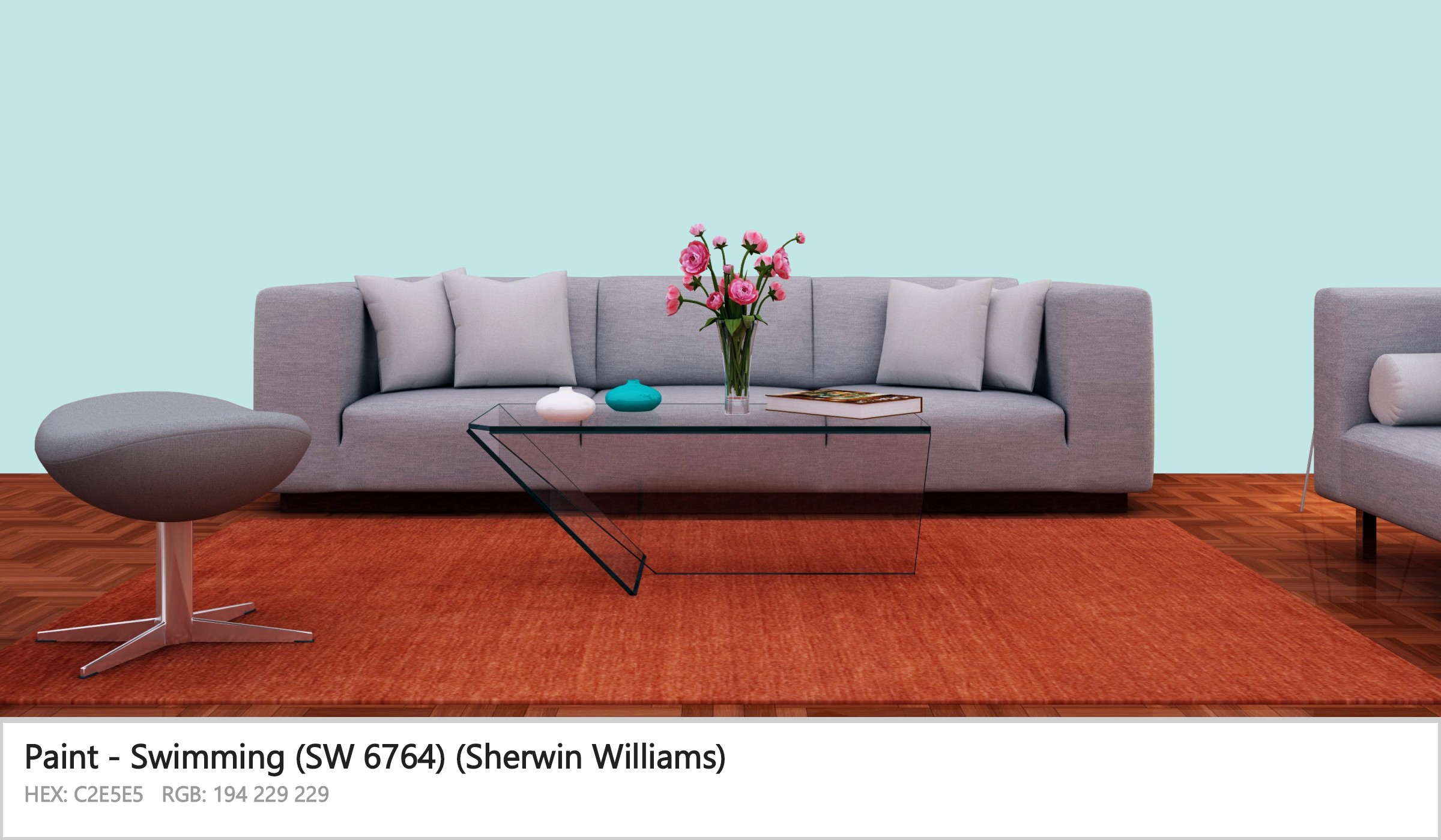 Sherwin Williams Swimming (SW 6764) Paint color codes, similar paints ...